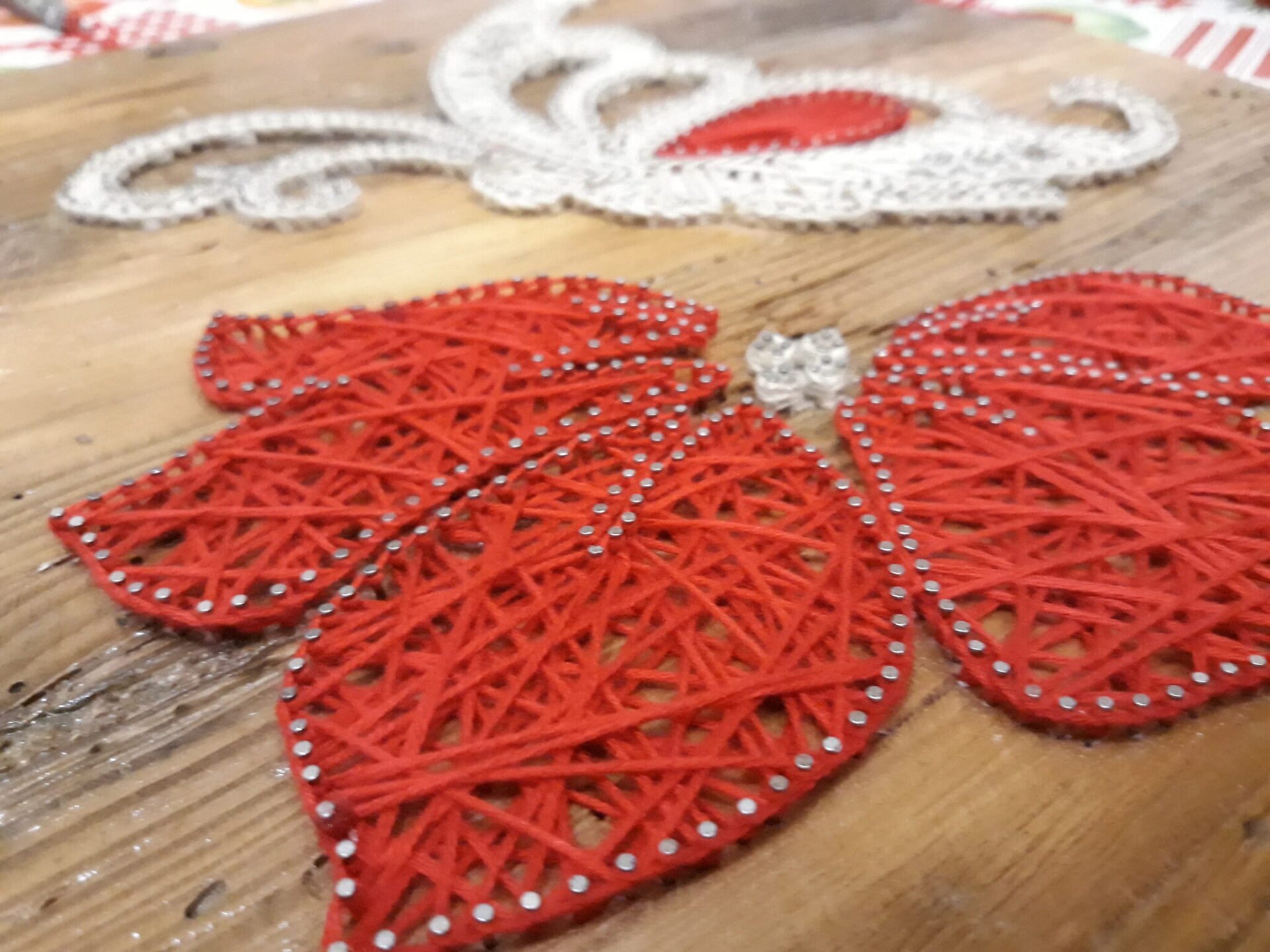 String art hibiscus flower with butterfly | #LRCrafts