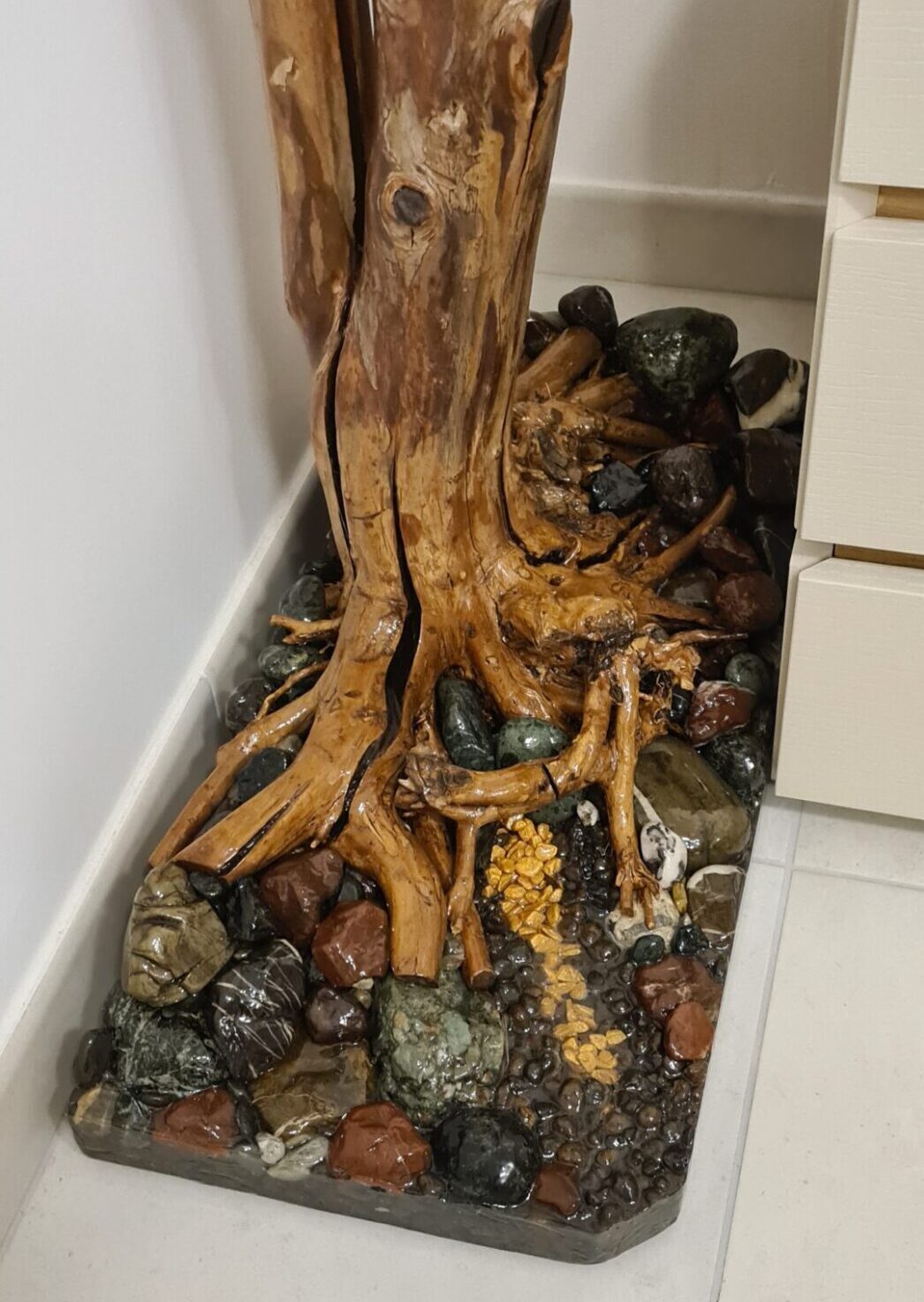 Real tree with epoxy resin stream pedestal | #LRCrafts
