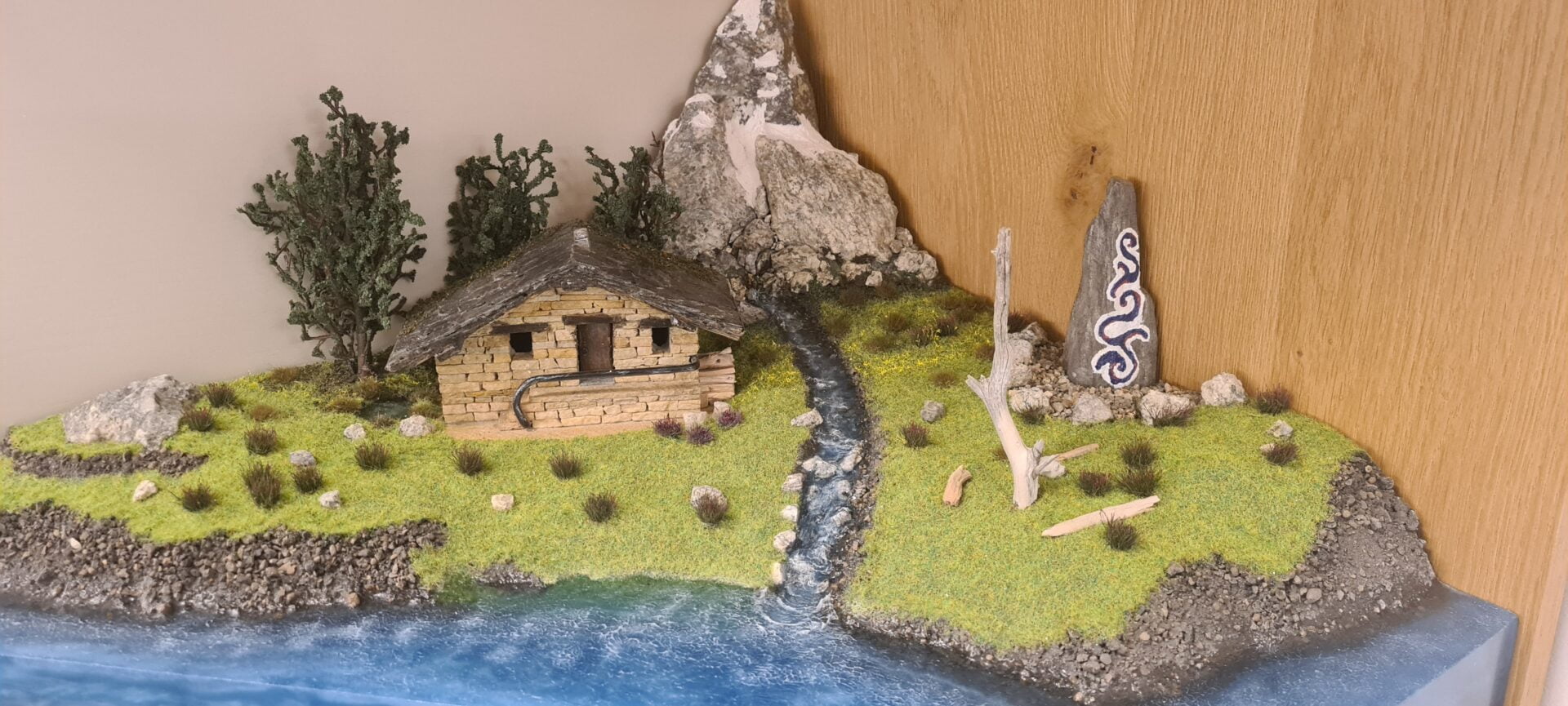 "Celtica Festival" mountain diorama with epoxy resin lake and stream ...